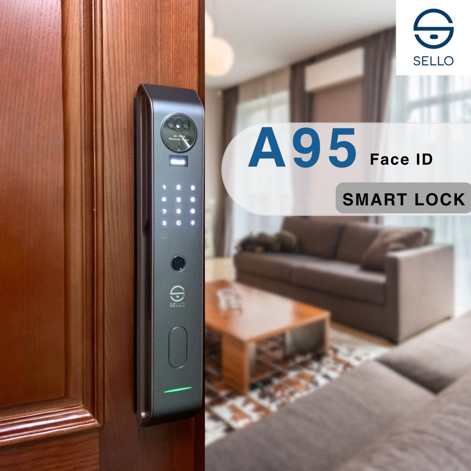 Khóa vân tay SELLO A95 Face ID nhận diện khuôn mặt